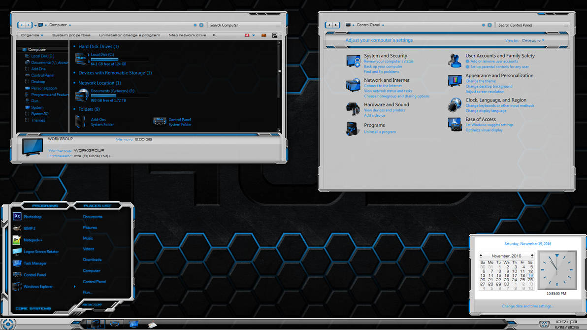 HUD Machine Blue White for Windows 7 by Shemhamforash01 on DeviantArt