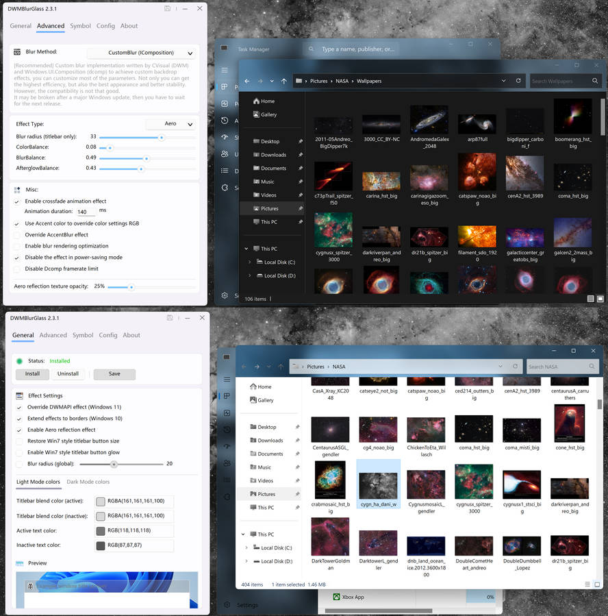 Screenshot of DWMBlurGlass Effect for W10/11 by Shemhamforash01 on DeviantArt