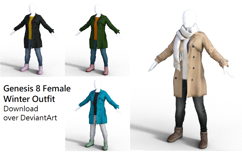 Winter Outfit for Genesis 8 Female by INNModels on DeviantArt