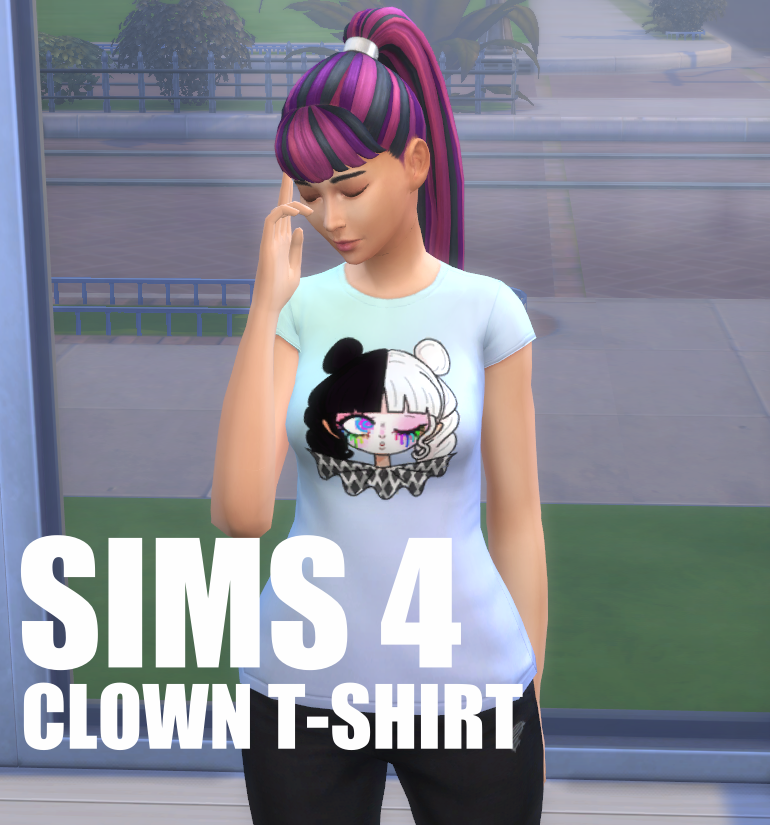 [SIMS 4 CC] clown t-shirt by melaniine on DeviantArt