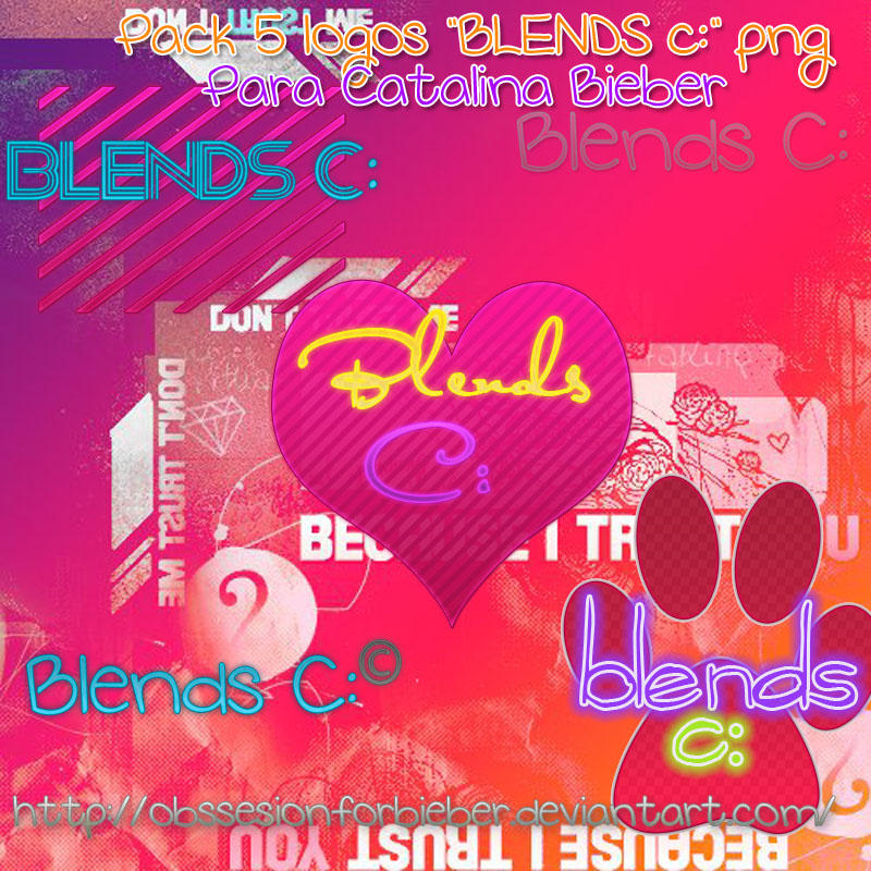 Pack 5 logos PNG 'Blends C:' by ObssesionforBieber on DeviantArt