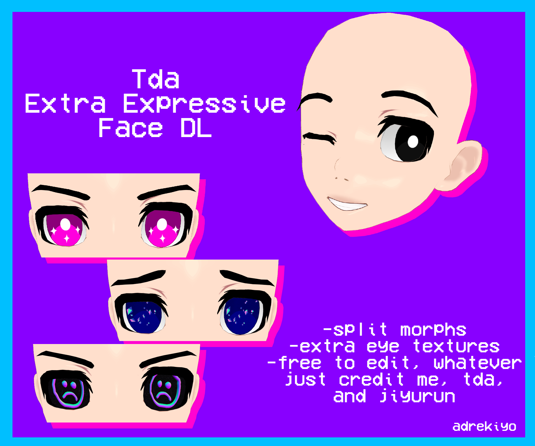 [MMD//DL] Extra Expressive Face Edit by adrekiyo on DeviantArt