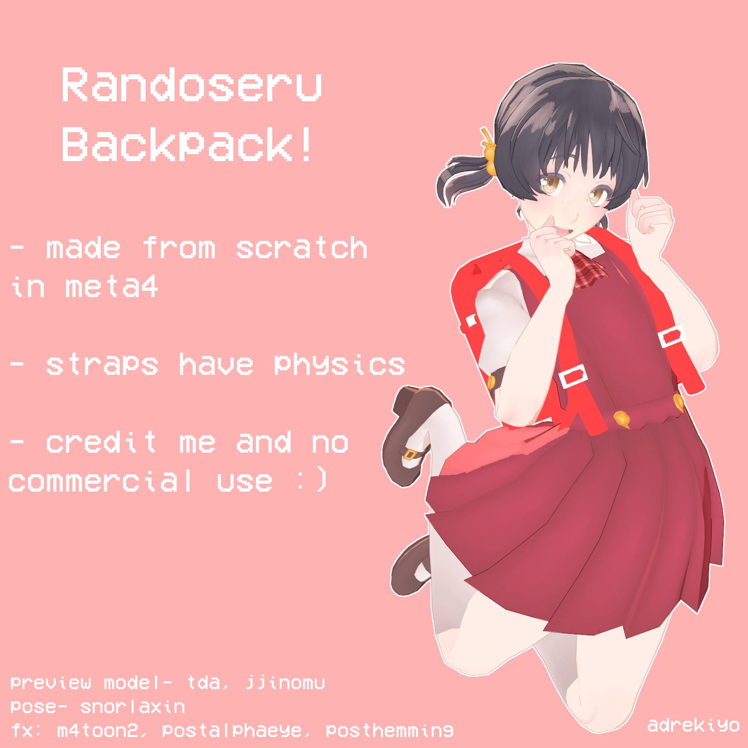 [MMD//DL] Randoseru Backpack by adrekiyo on DeviantArt
