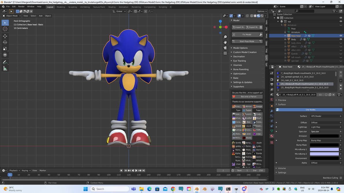 Sonic The Hedgehog Dx Fbx Model Alt Dl by Ryker2169-16 on DeviantArt