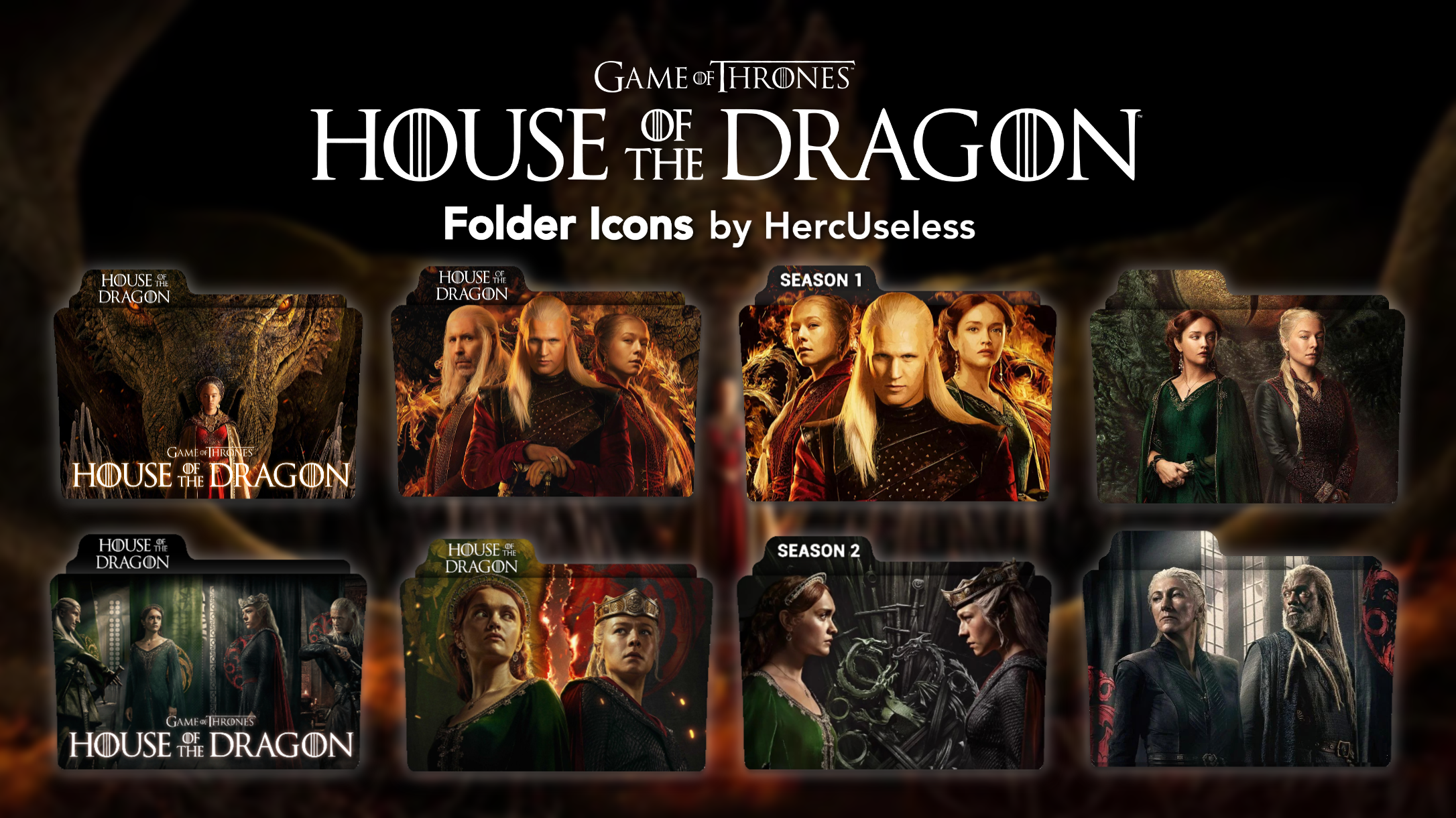 House of the Dragon Season 1-2 Folder Icons by HercUseless on DeviantArt