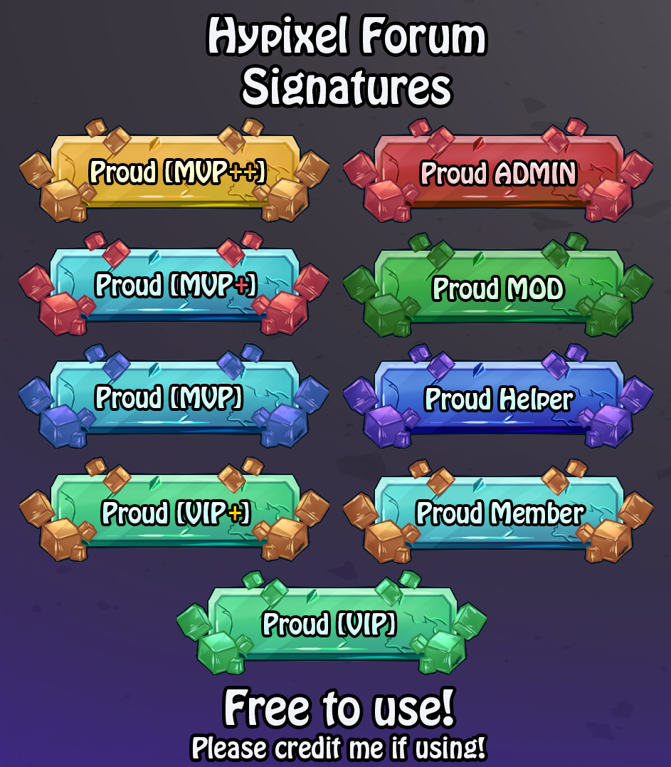 Hypixel Forum signatures by BlizzySnowolf on DeviantArt