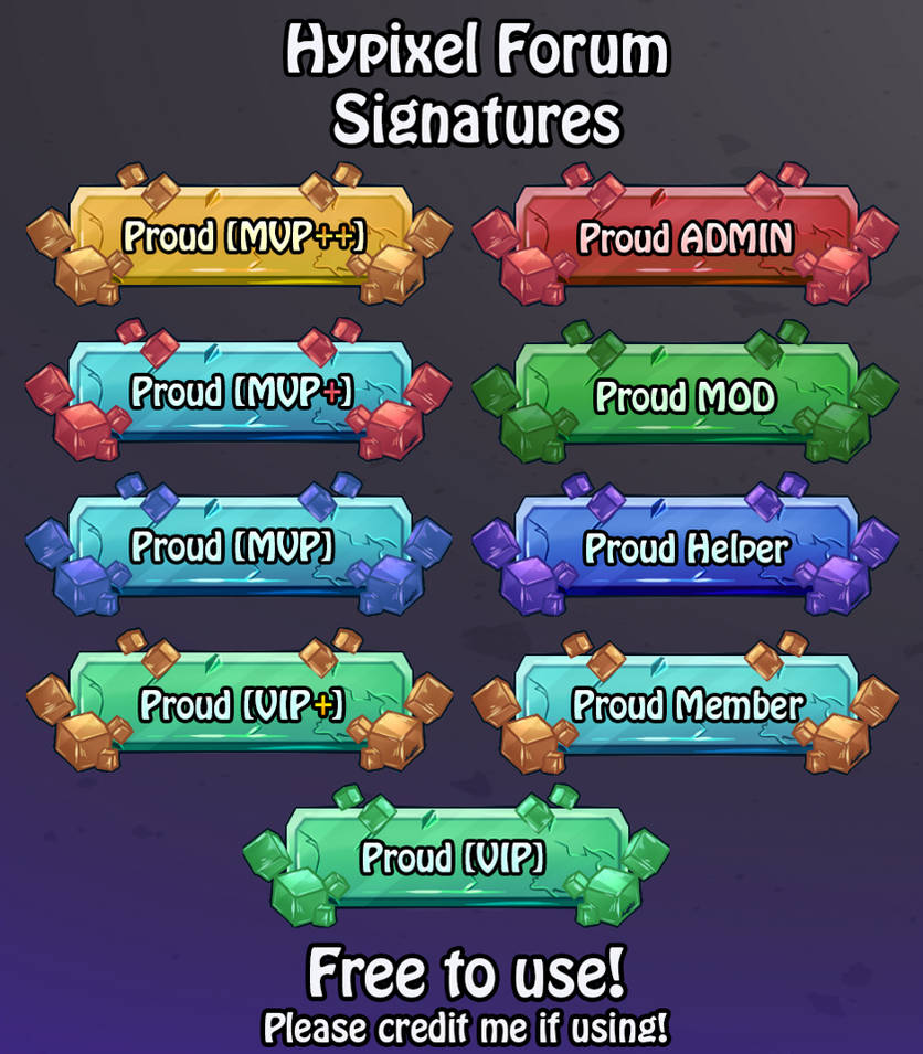 Hypixel Forum signatures by BlizzySnowolf on DeviantArt