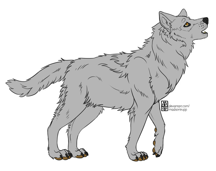 [LINEART] wolf howl by MadisonTrupp on DeviantArt