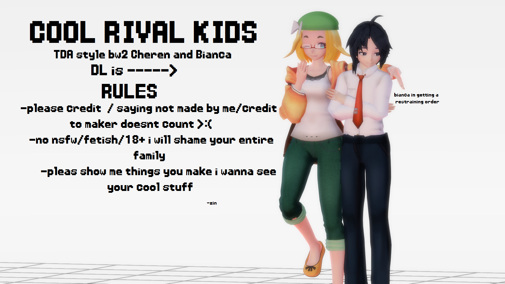 COOL RIVAL KIDS [TDA Cheren and Bianca DL] by asteriddle on DeviantArt