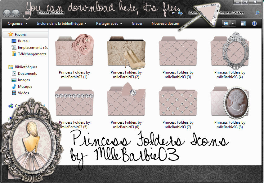 Princess Folders Icons for girls by mllebarbie03 on DeviantArt