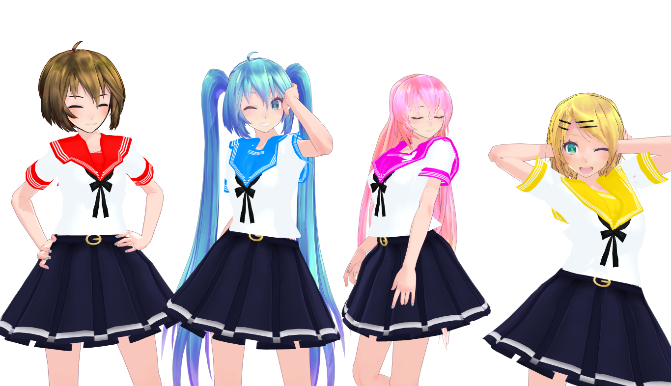 MMD TDA School Uniform Models Pack 1 - Crypton by EatsYouCreepy on DeviantArt