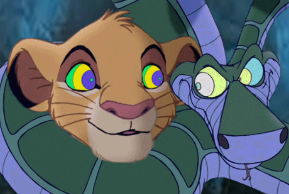 Kaa hypnotizes young Simba [GIF] by seviperman13 on DeviantArt