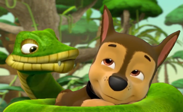 Chase snuggling with a Snake [GIF] by seviperman13 on DeviantArt