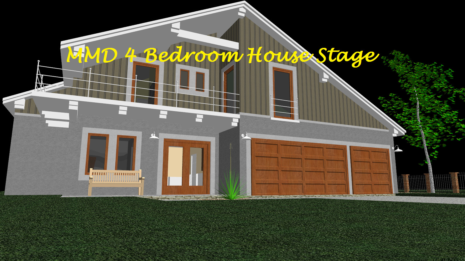 MMD 4 Bedroom House Stage ~converted in sketchup~ by xXFrenchToastXx on ...