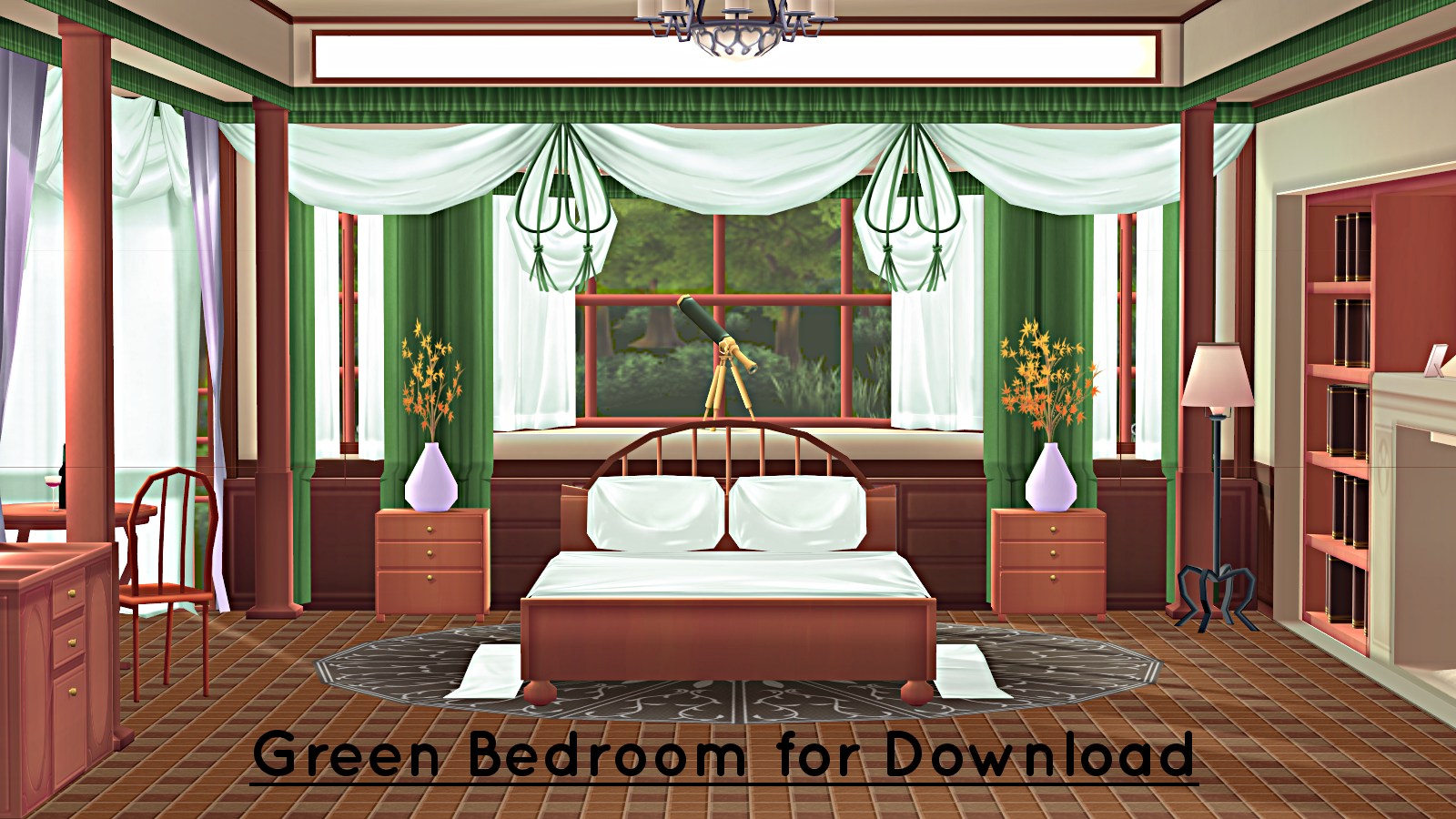 Green Bedroom Stage for MMD Download by xXFrenchToastXx on DeviantArt