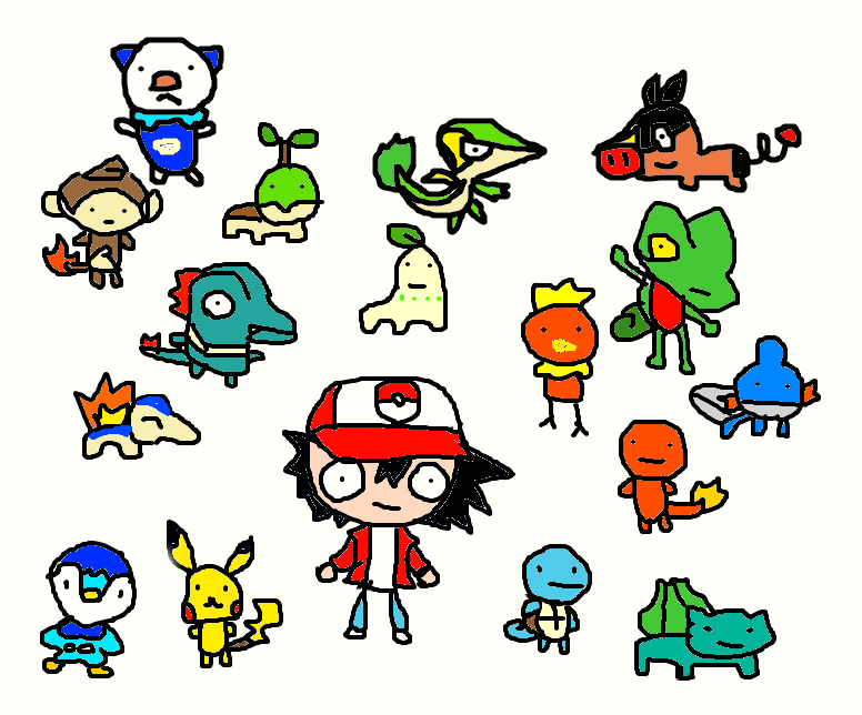 Pokemon starters by TrainerCookie on DeviantArt