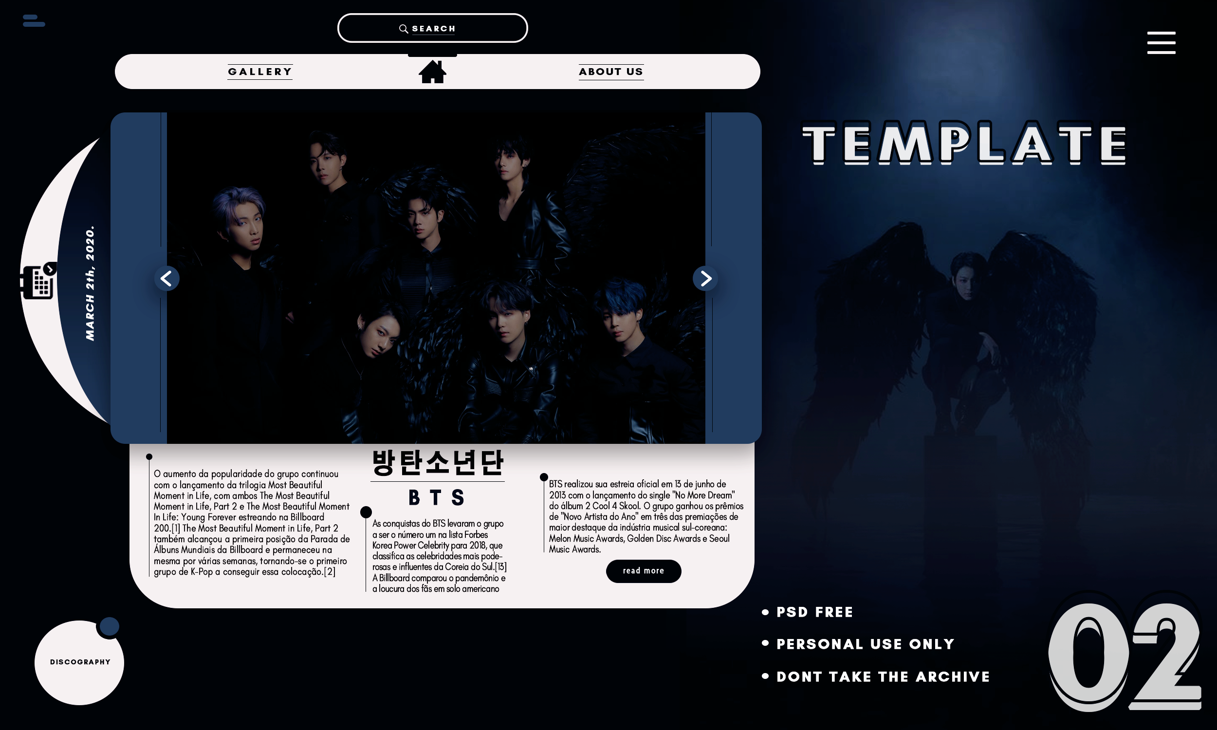 TEMPLATE #02 - BTS + PSD FREE by jkdetail by jkdetail on DeviantArt