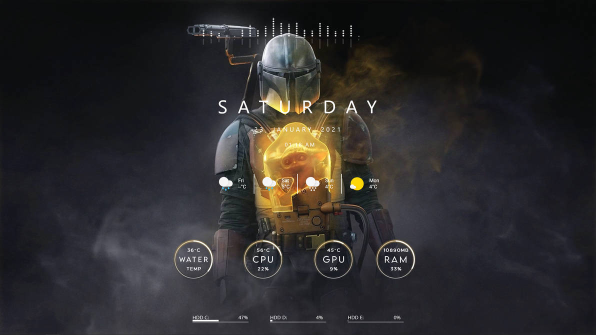 Mandalorian themed rainmeter skin by Godsgrav3 on DeviantArt