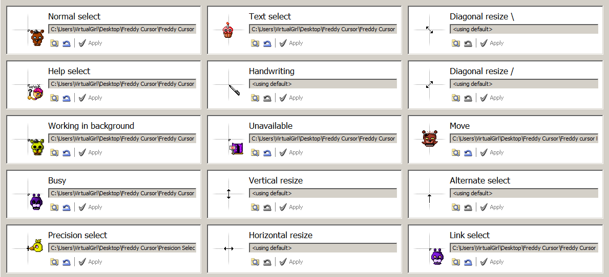 Five Nights at Freddy Cursor Set -Free Download- by AnimalCreation on ...