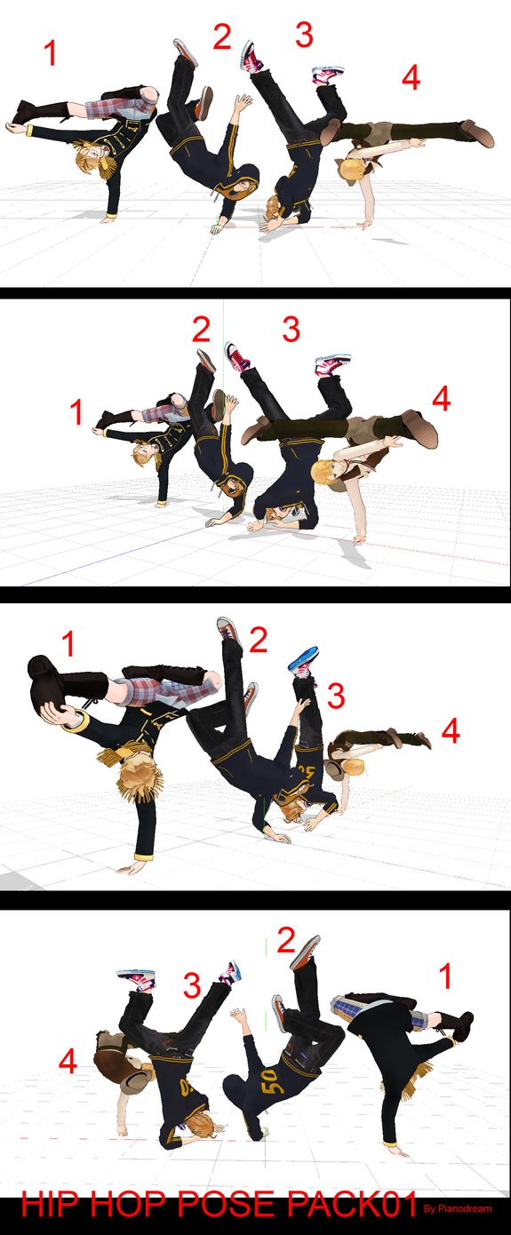 MMD Hip Hop Dynamic Poses PACK 01 DOWNLOAD by Pianodream on DeviantArt
