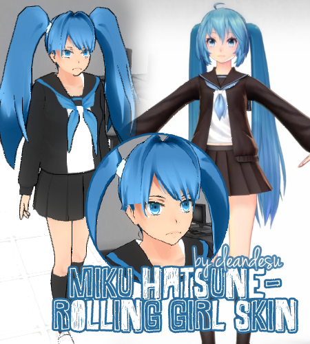 [R]EQ. Miku Hatsune Skin for YANDERE SIMULATOR~ by cleandesu on DeviantArt