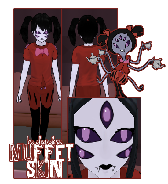Muffet Skin for YANDERE SIMULATOR~ [FREE] by cleandesu on DeviantArt