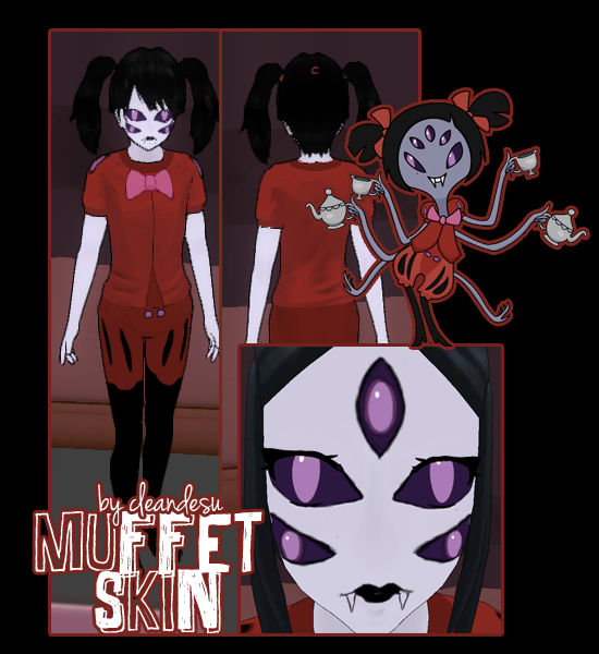 Muffet Skin for YANDERE SIMULATOR~ [FREE] by cleandesu on DeviantArt