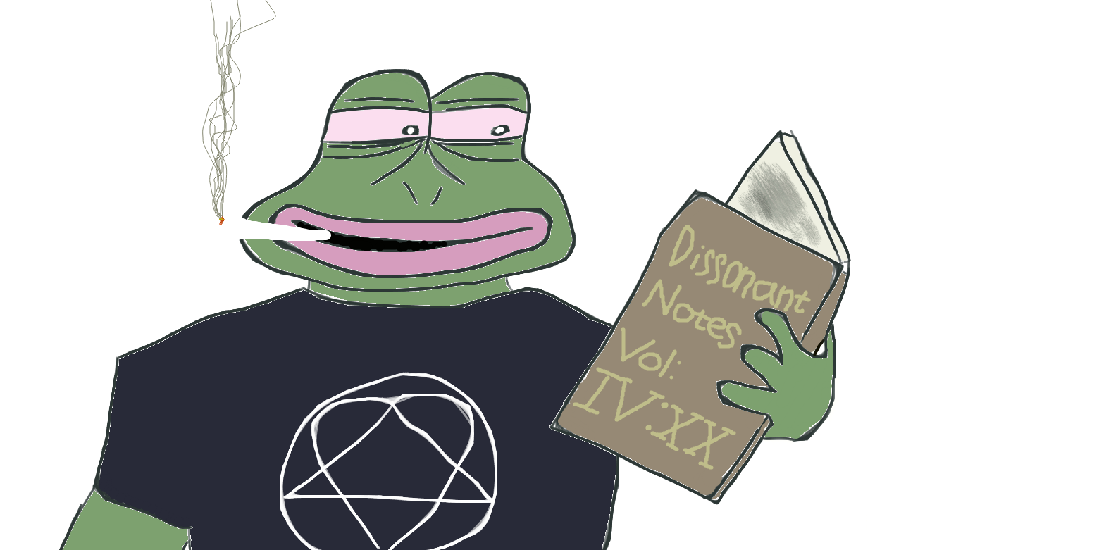 Pepe reads while he ascends to dank heights by DissonantNotes on DeviantArt