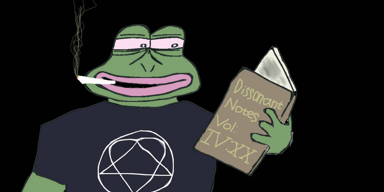 Pepe reads while he ascends to dank heights by DissonantNotes on DeviantArt