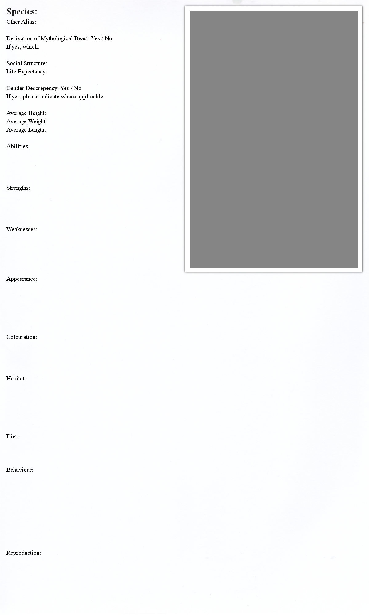 Species Template by pandemoniumfire on DeviantArt