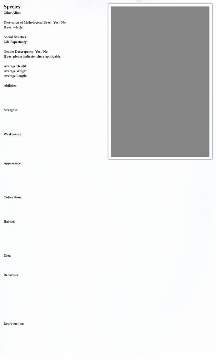 Species Template by pandemoniumfire on DeviantArt