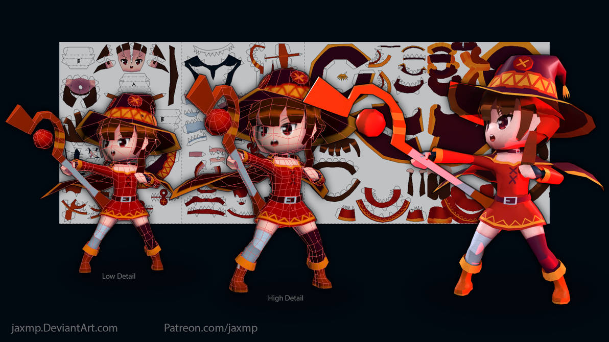 Megumin Papercraft by JAXMP on DeviantArt