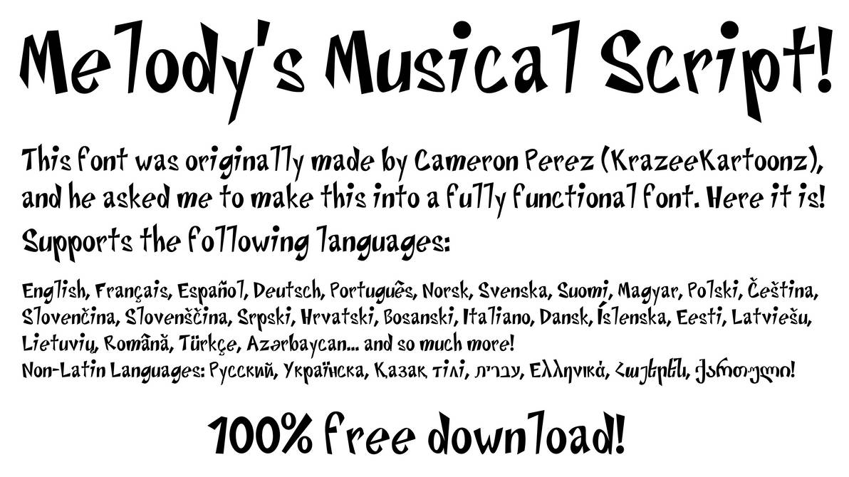 (REUPLOAD) Melody's Musical Script Font by LTFC4 on DeviantArt