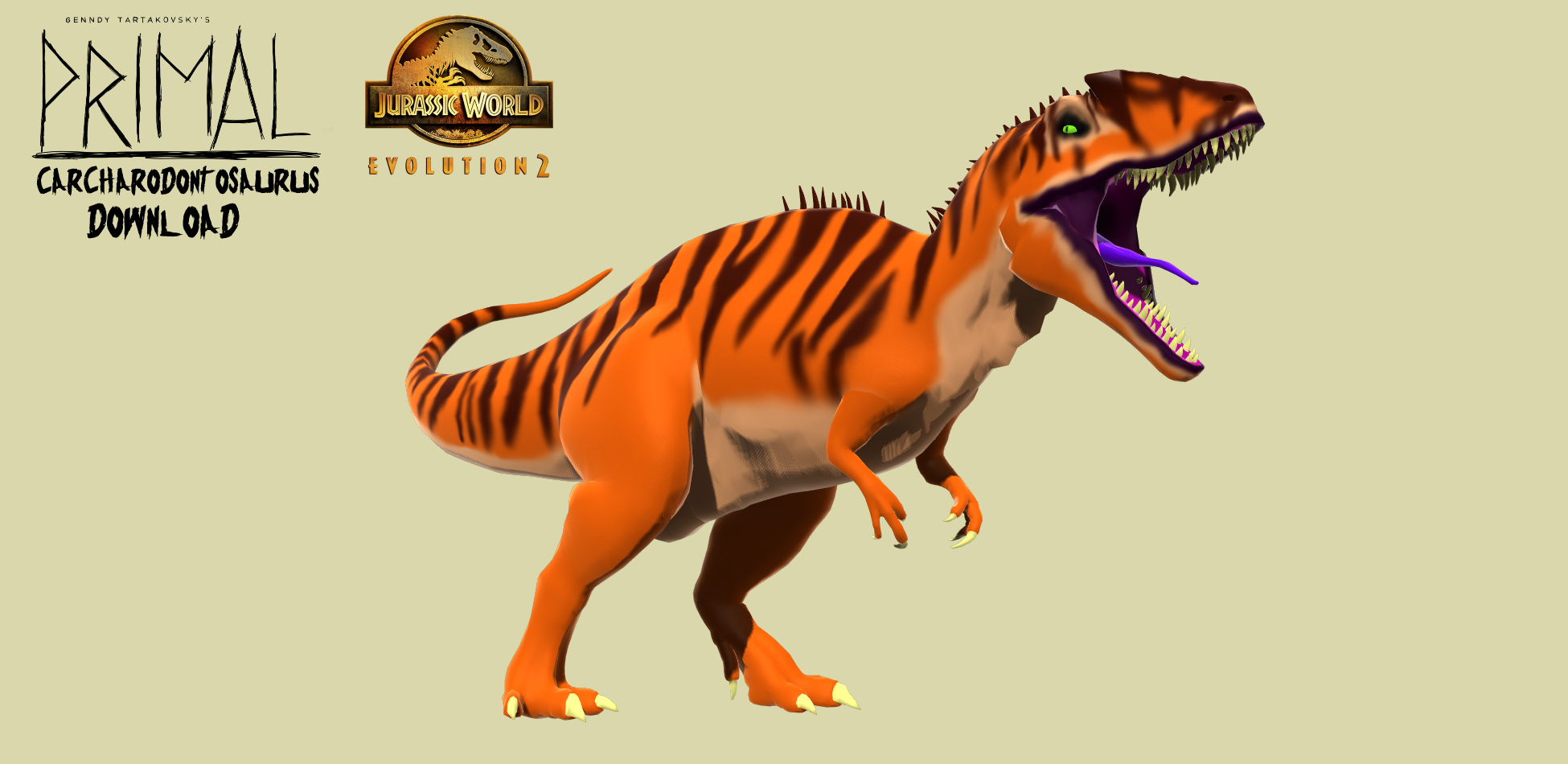 MMD JWE 2 Carcharodontosaurus Primal + download DL by Francoraptor2018 ...