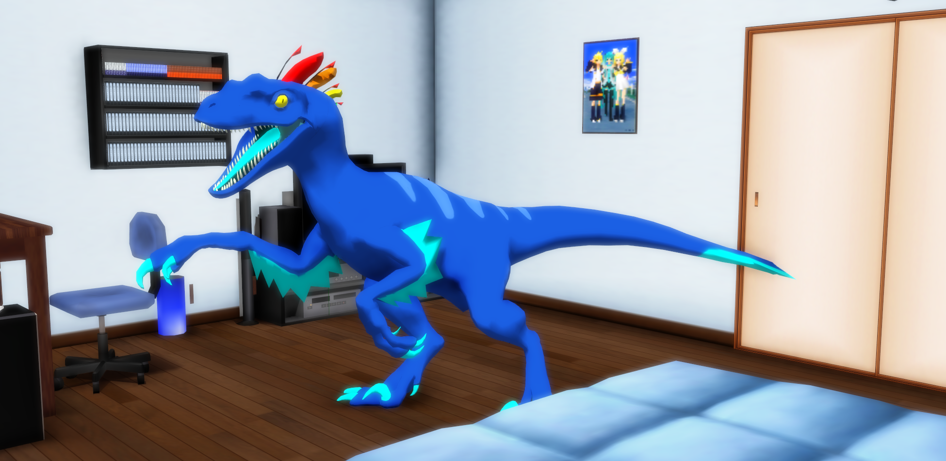 MMD JWE 2:Glitchy Raptor + Download DL by Francoraptor2018 on DeviantArt