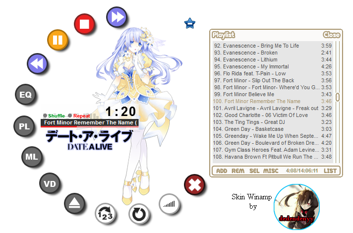 Izayoi Miku Skin Winamp by dedendenyy on DeviantArt