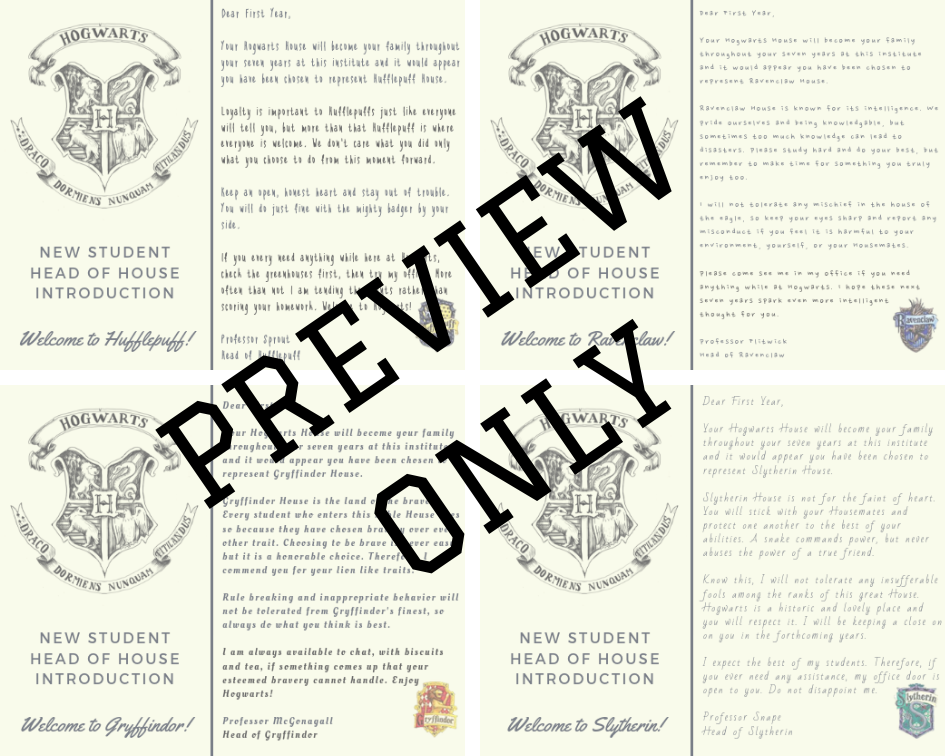 Hogwarts Head of House Welcome Letters by Jessarie on DeviantArt