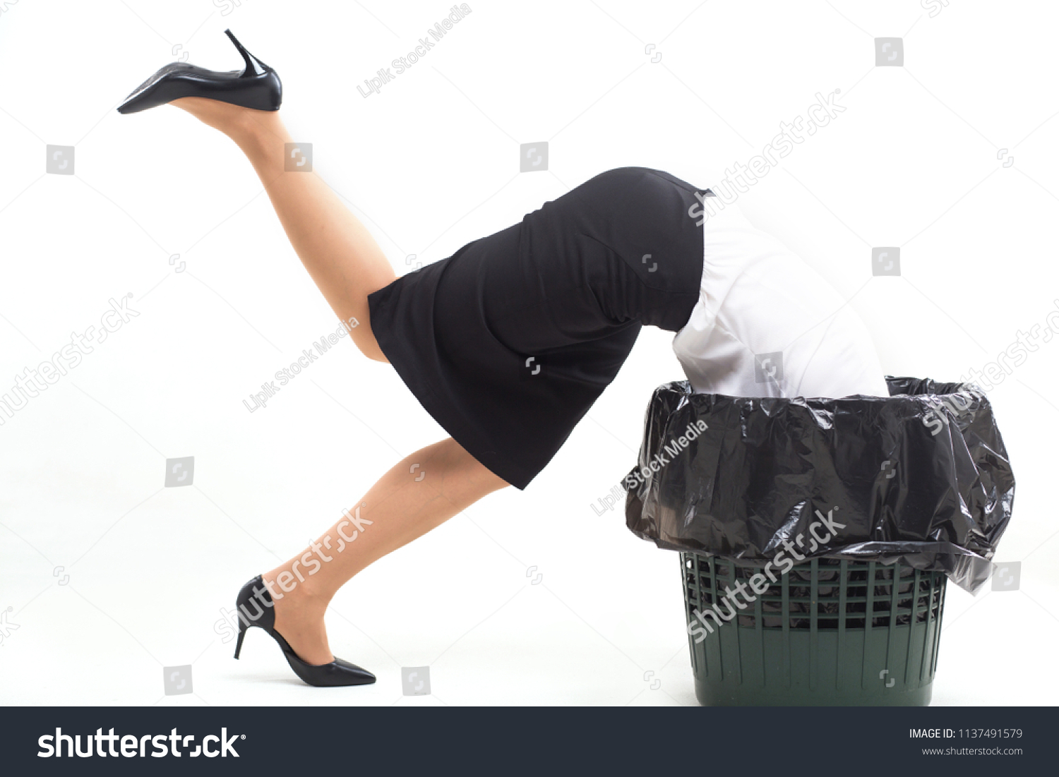 Women stuck headfirst in trash by dan818209 on DeviantArt