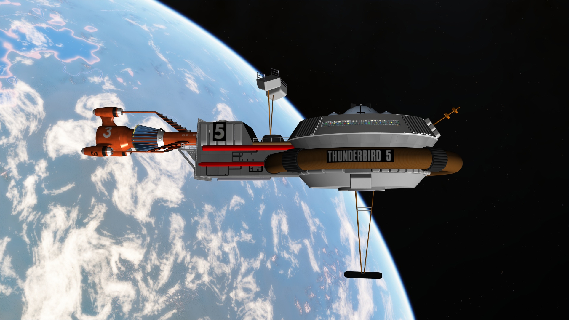 Thunderbird 3 And 5 by PUFFINSTUDIOS on DeviantArt