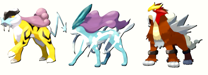 The Legendary Beasts: Raikou, Suicune, and Entei by ...