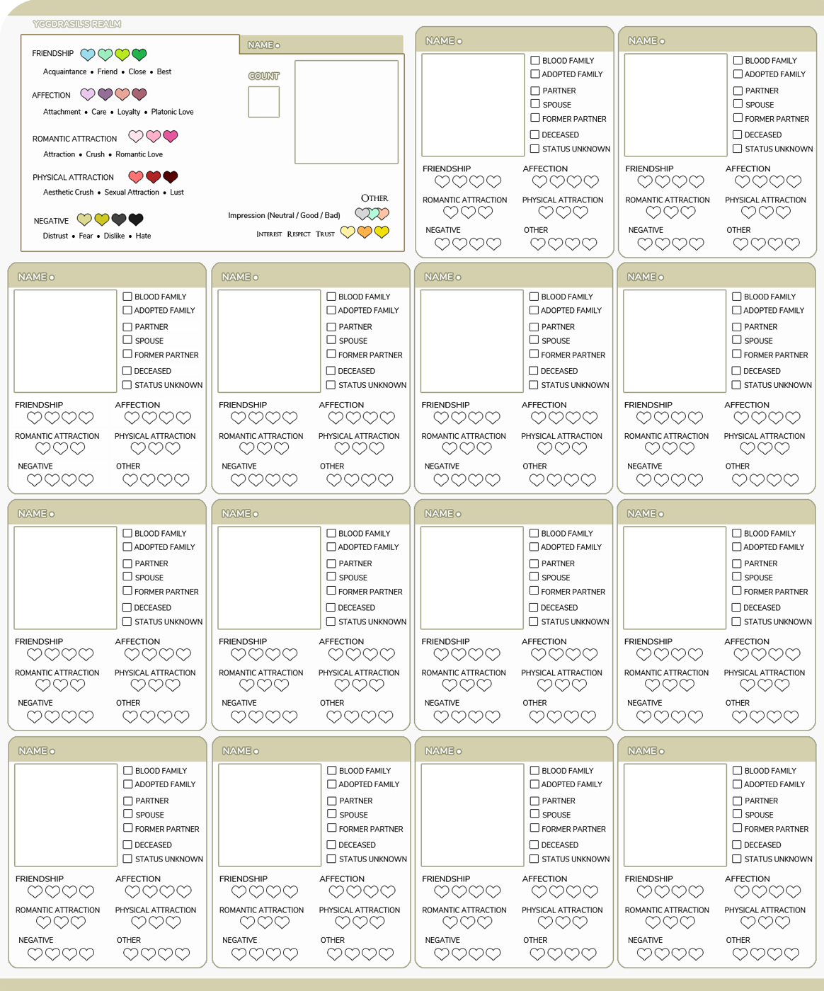 [YGGR] Heart Chart - Relationship Tracker by Yggdrasils-Database on ...