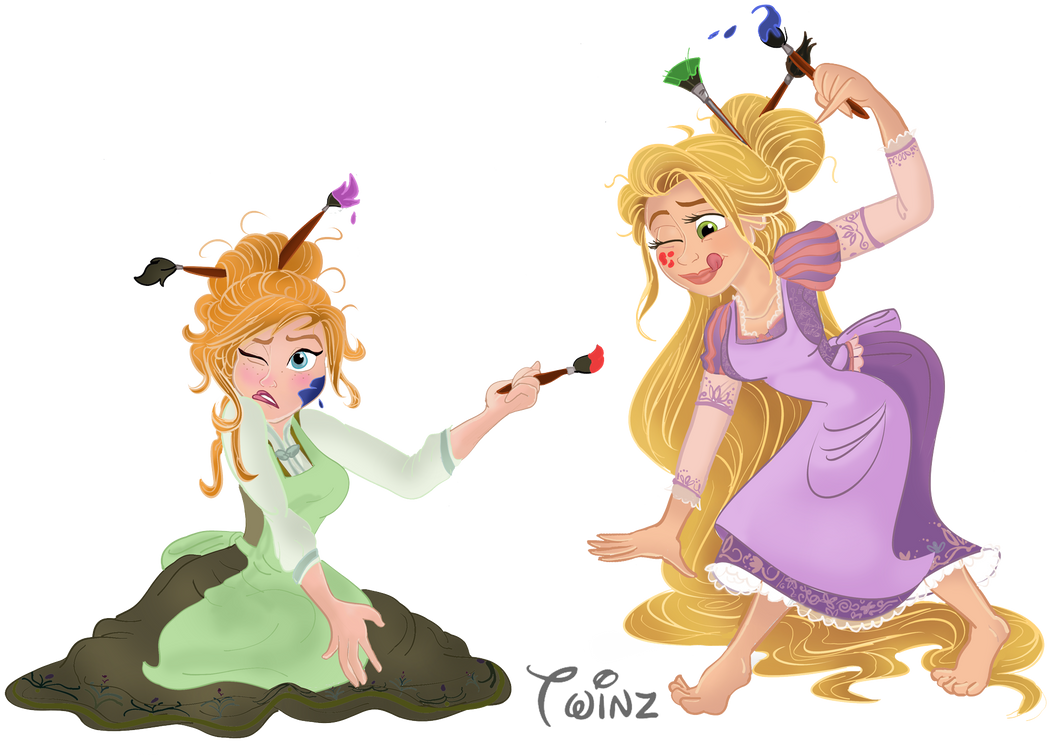 Art Time! - Rapunzel And Anna by Wiccatwolf on DeviantArt