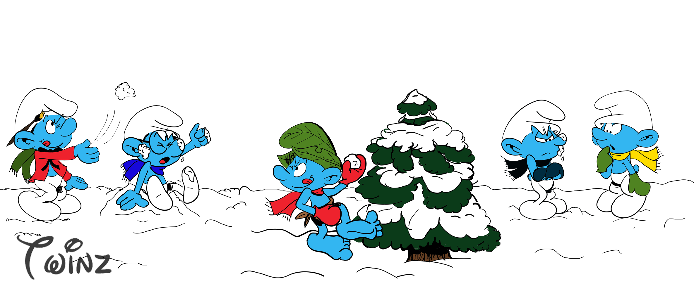 Trade For *Acla13 - Smurfball fight by Wiccatwolf on DeviantArt