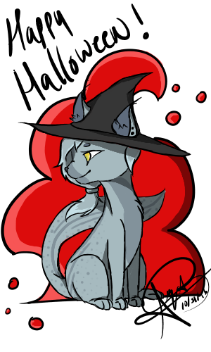 Spoopy Kitty by Grey-Crows on DeviantArt
