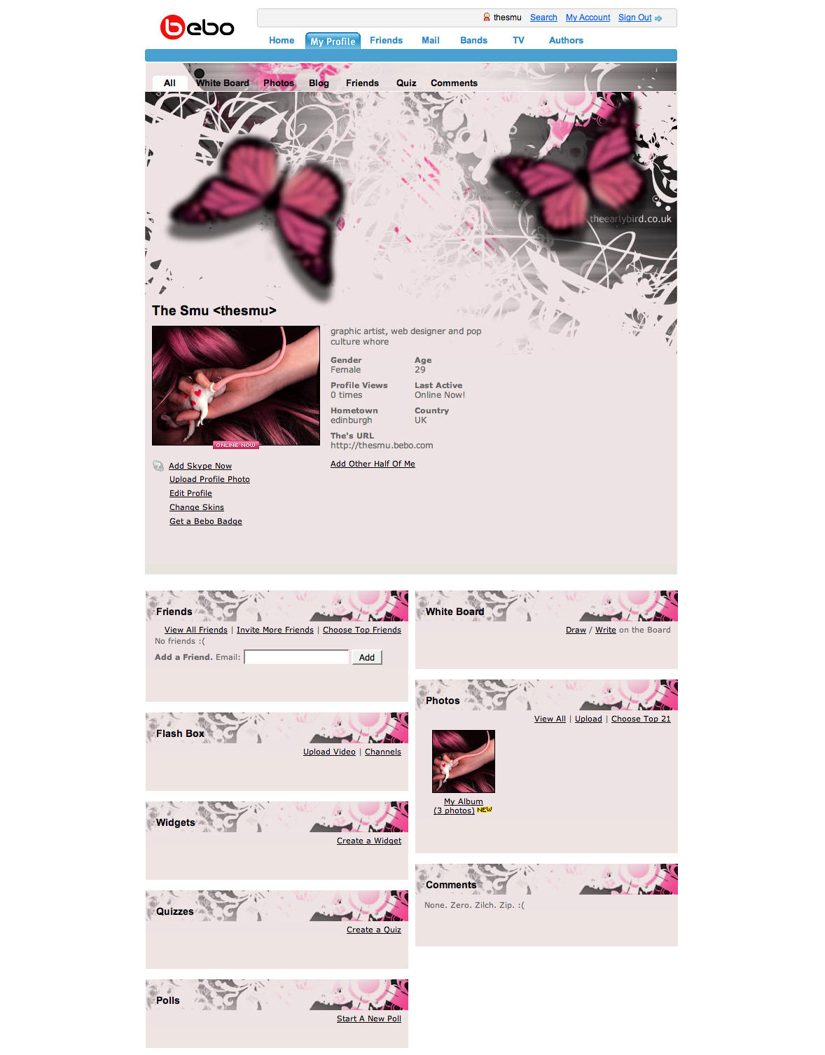 flutterby bebo skin by thesmu on DeviantArt