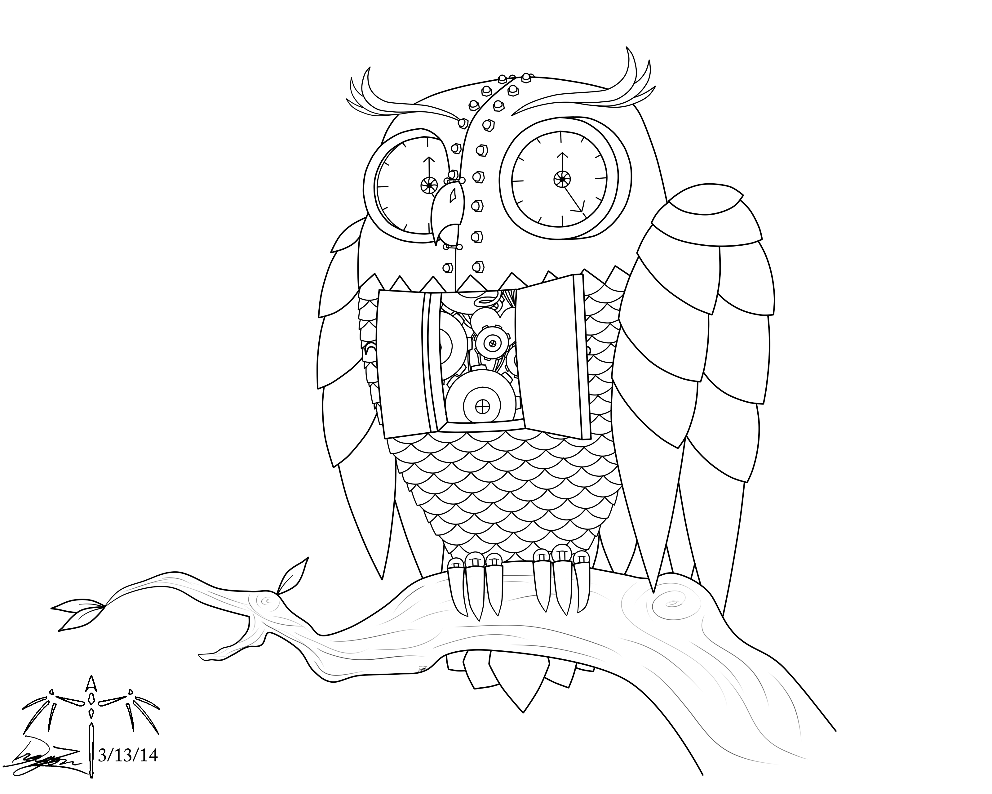 Mechanical Owl Tattoo