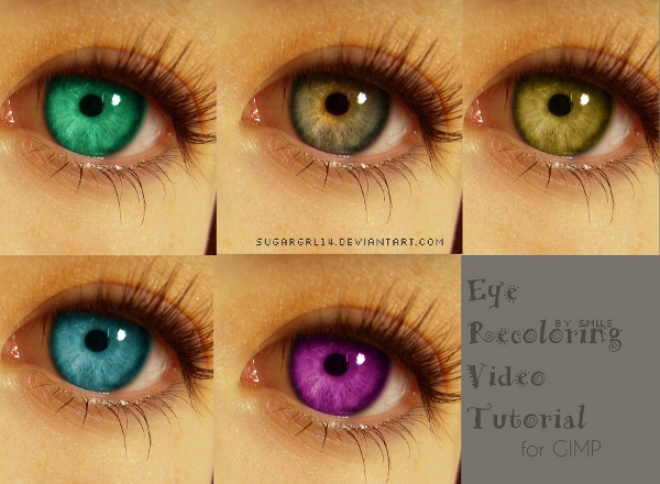GIMP tutorial: eye recoloring by smile-pretty-art on DeviantArt