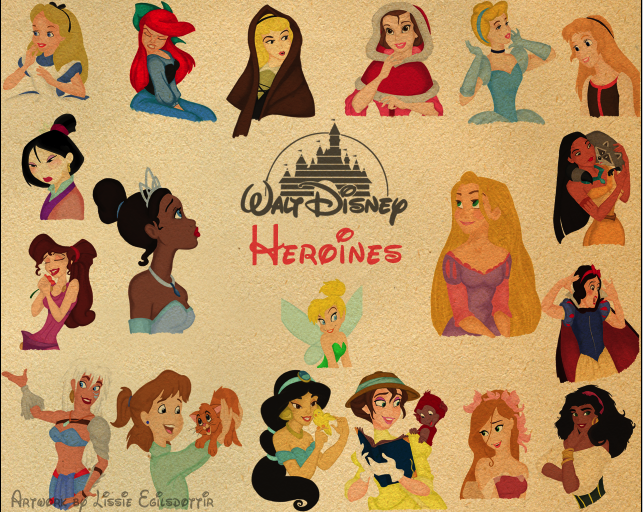 Disney Heroines Wallpaper2 by panda-ai on DeviantArt