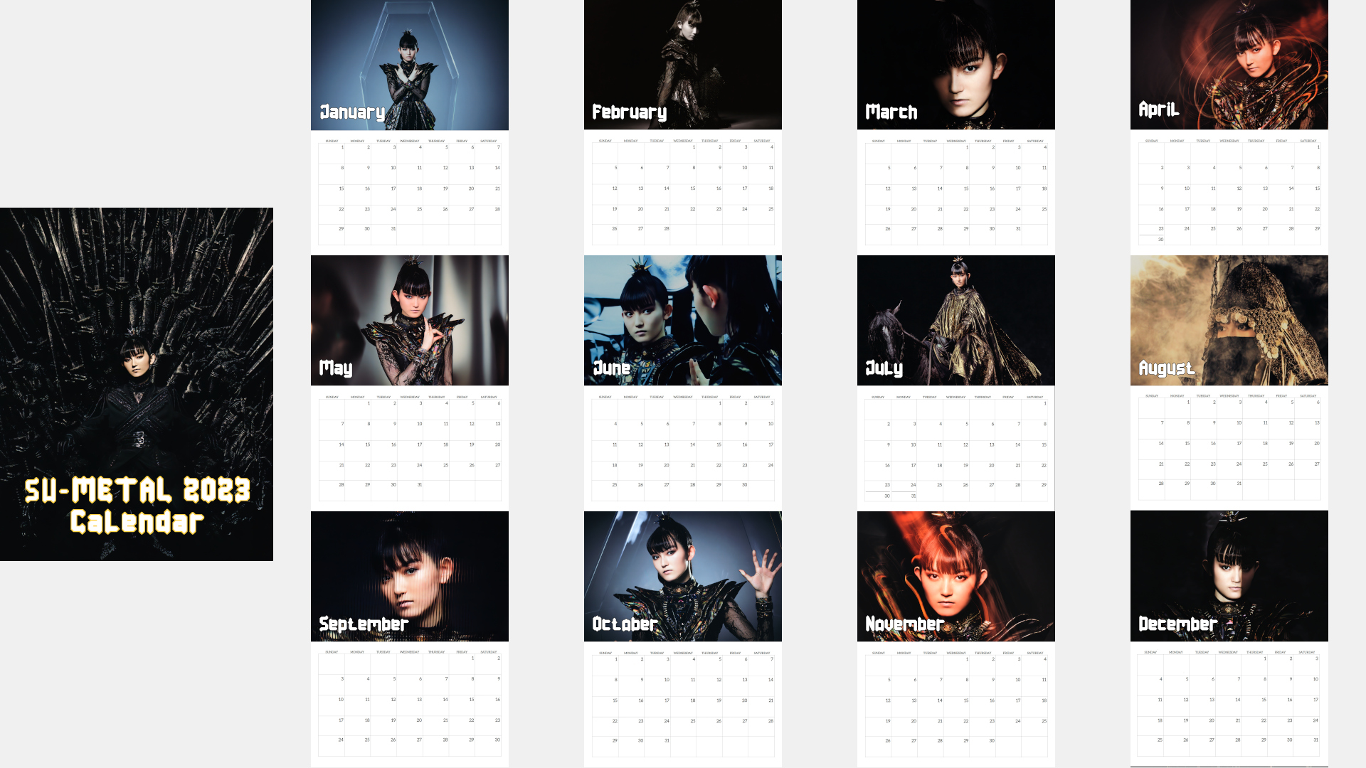 Su-Metal Calendar 2023 by lonewolfsg on DeviantArt