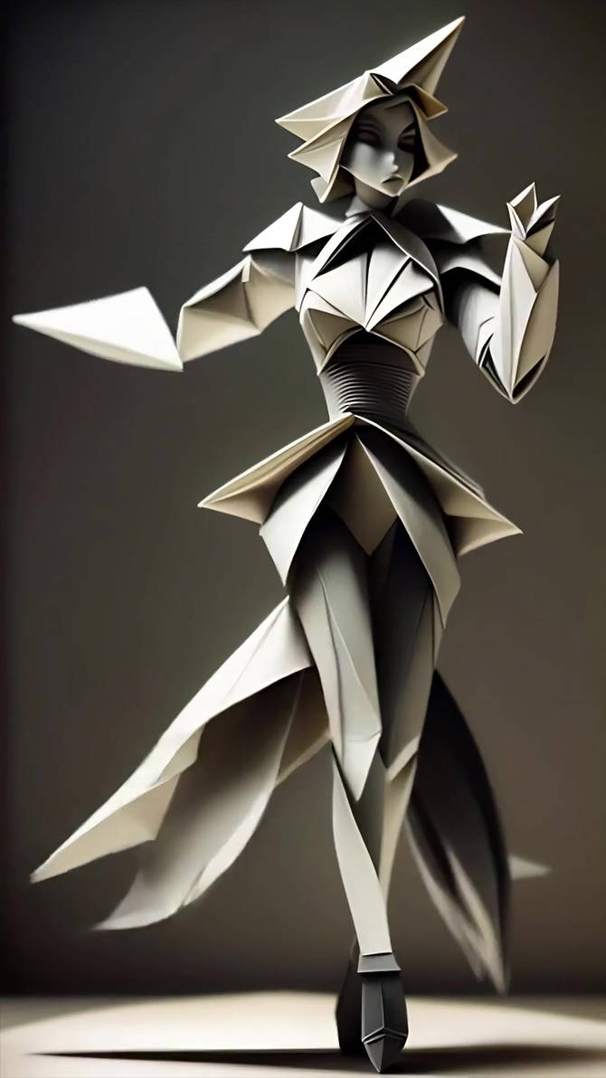 Origami Art Dancing Woman Animated Phone Wallpaper by SIBEL1975 on ...
